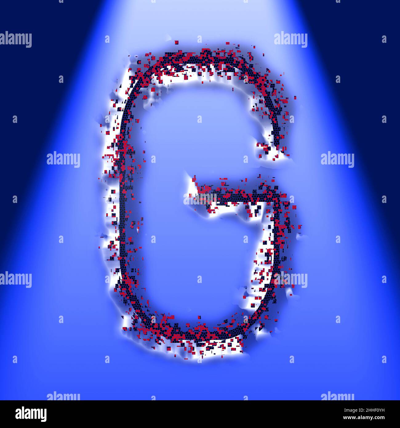 Monogram of uppercase character G , on stage Stock Photo - Alamy