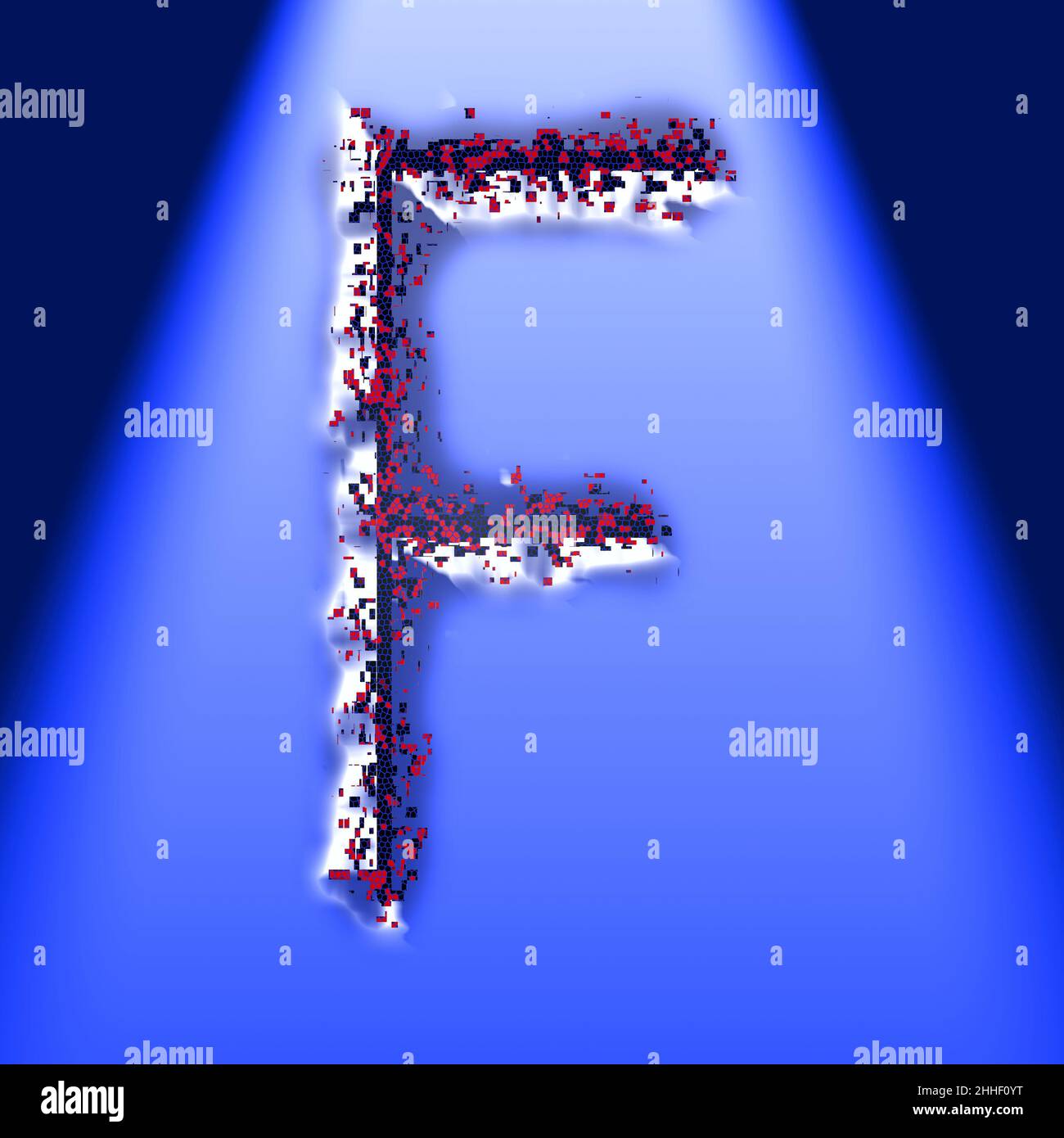 Monogram of uppercase character F , on stage Stock Photo - Alamy