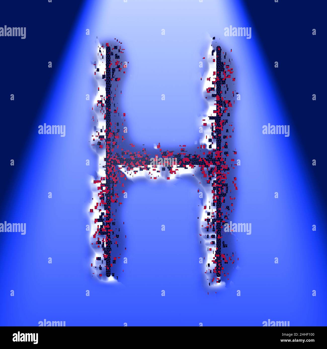 Monogram of uppercase character H , on stage Stock Photo - Alamy