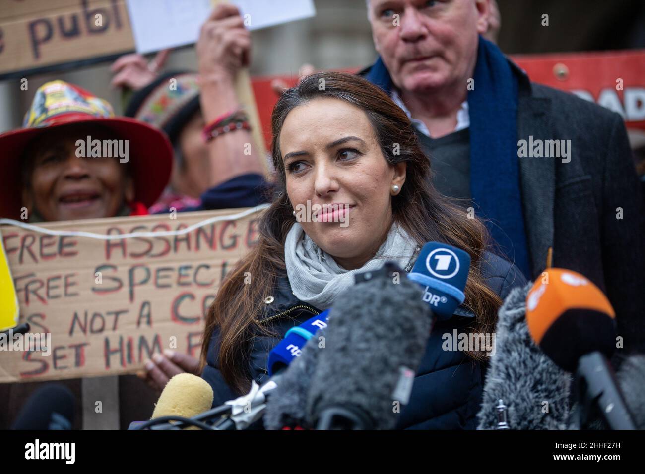 London, England, UK. 24th Jan, 2022. Wikileaks founder Julian Assange's partner STELLA MORRIS is ...