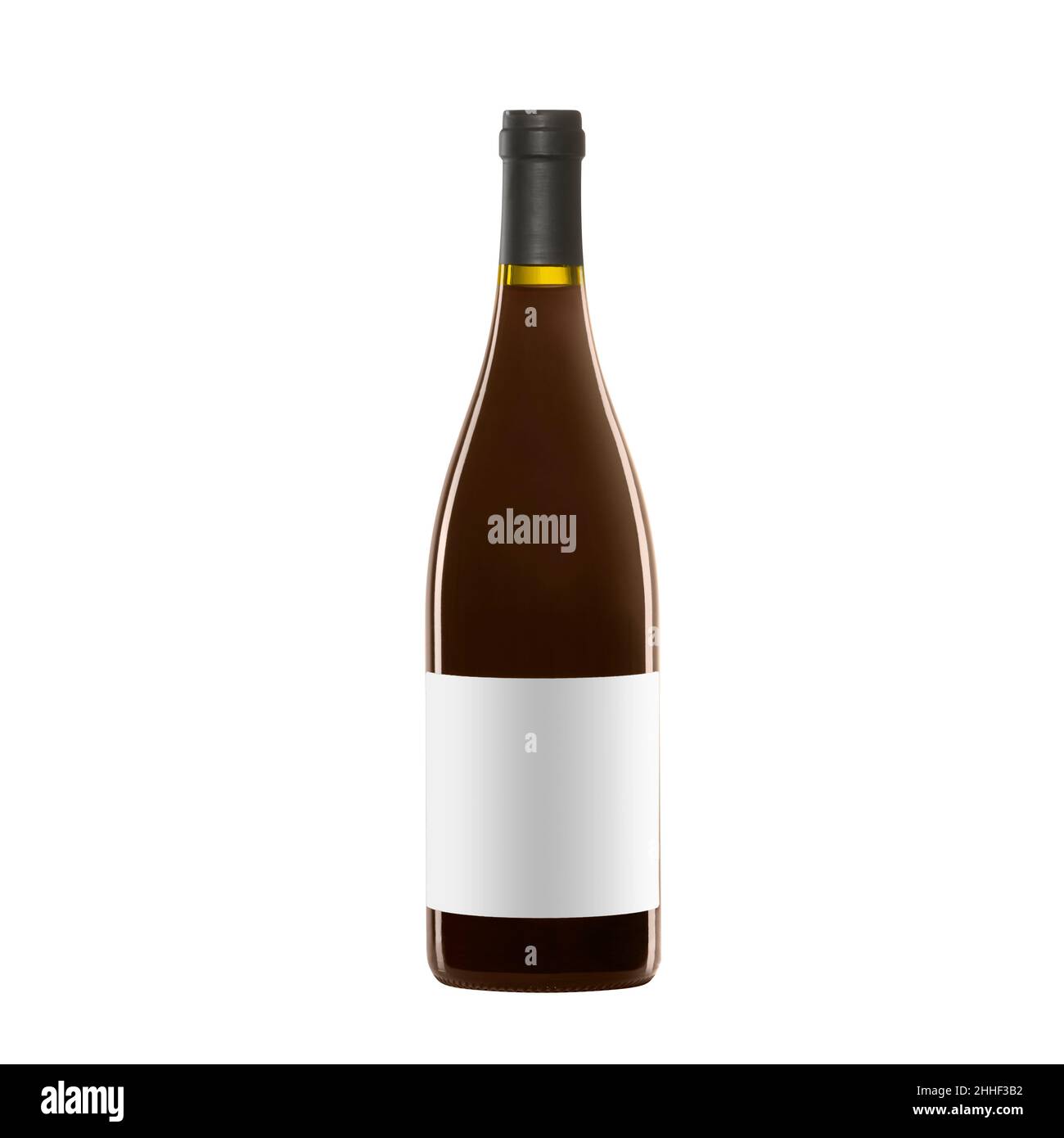 red wine bottle with blank label isolated on white background Stock ...