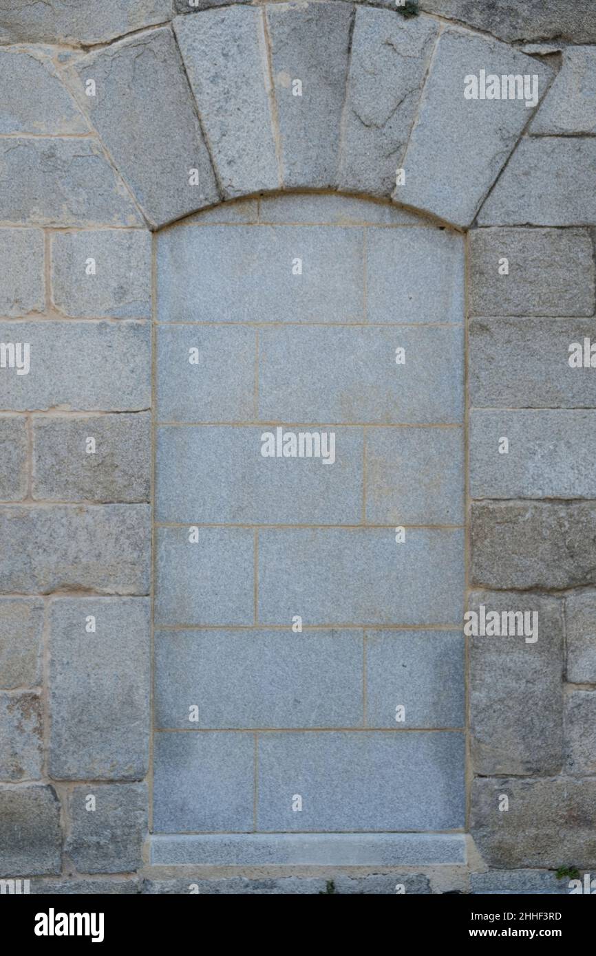 wall background with stone arch niche with arched niche Stock Photo - Alamy