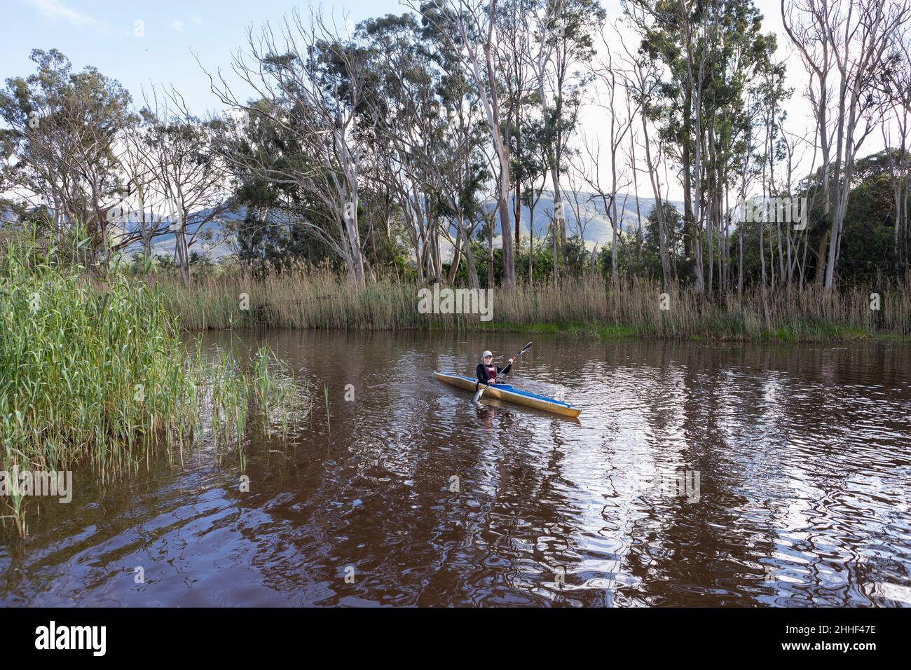 Teenage girl kayaker on the Klein River Stock Photo - Alamy