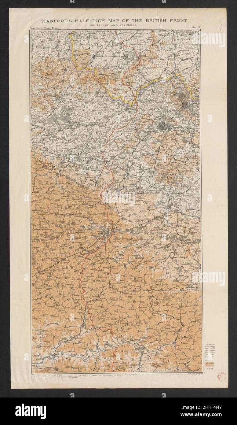 Stanford's half-inch map of the British front in France and Flanders ...