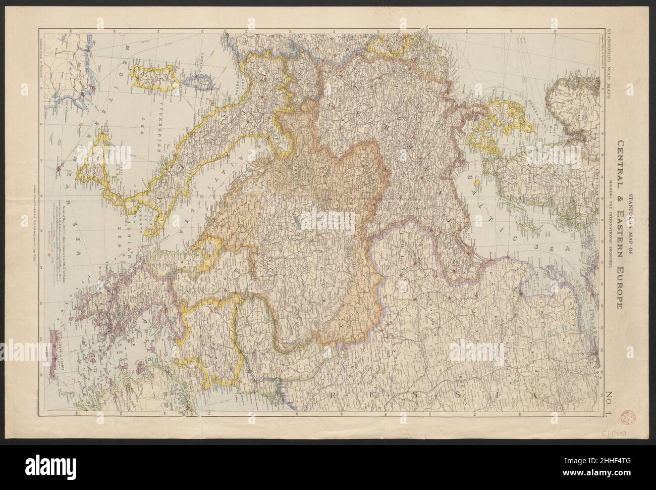 Stanford's map of Central & Eastern Europe showing the international ...