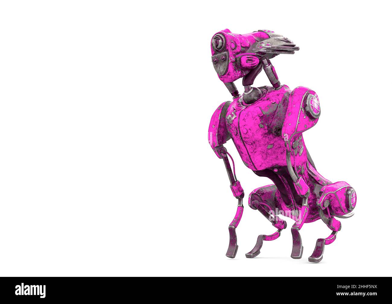 cyber watchman dog in sit pose with copy space, 3d illustration Stock ...