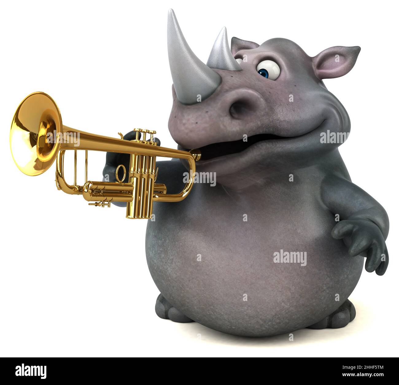 Fun rhino - 3D Illustration Stock Photo - Alamy