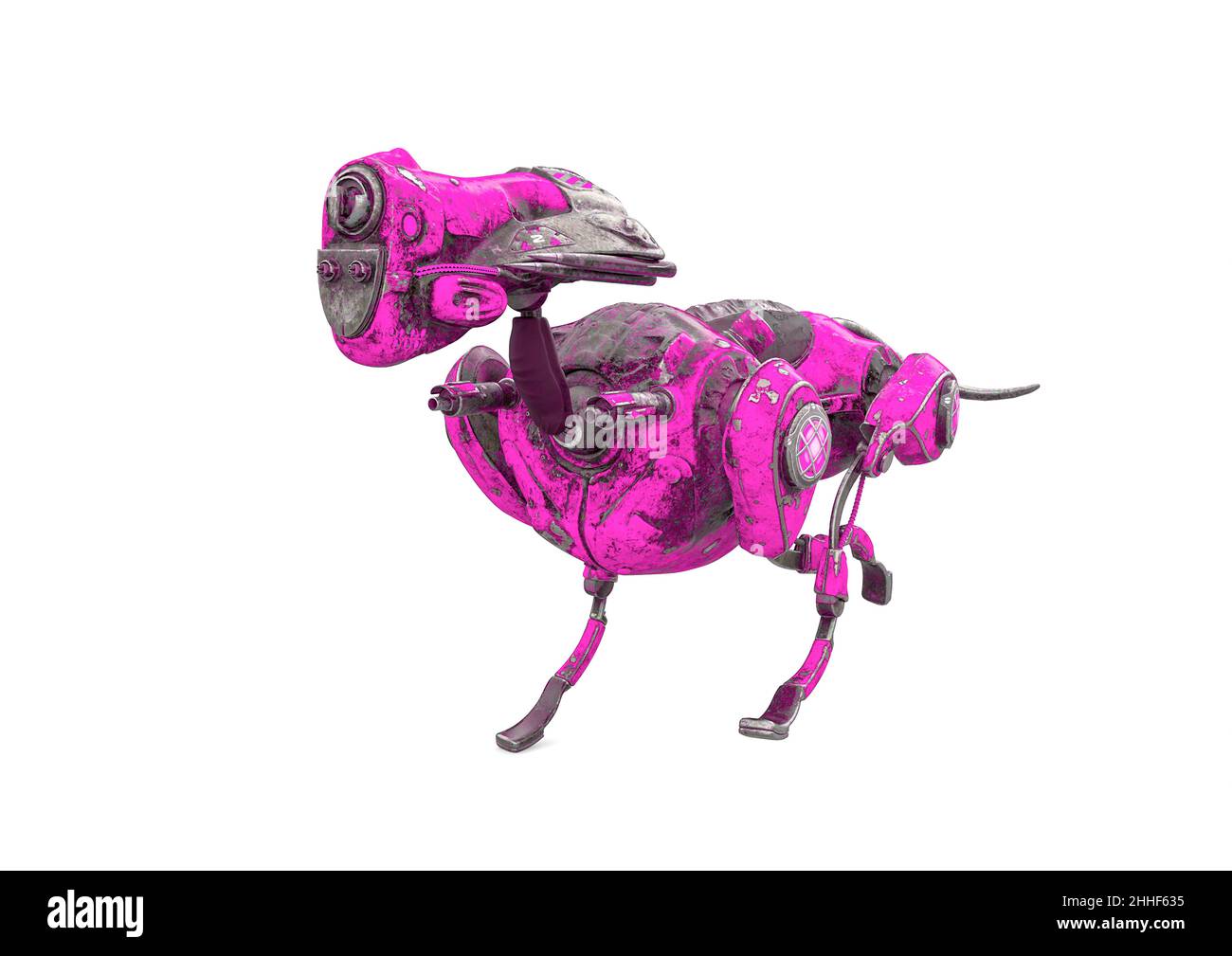 cyber watchman dog is running, 3d illustration Stock Photo - Alamy