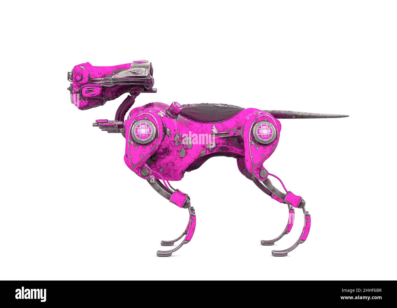 cyber watchman dog on side view, 3d illustration Stock Photo - Alamy
