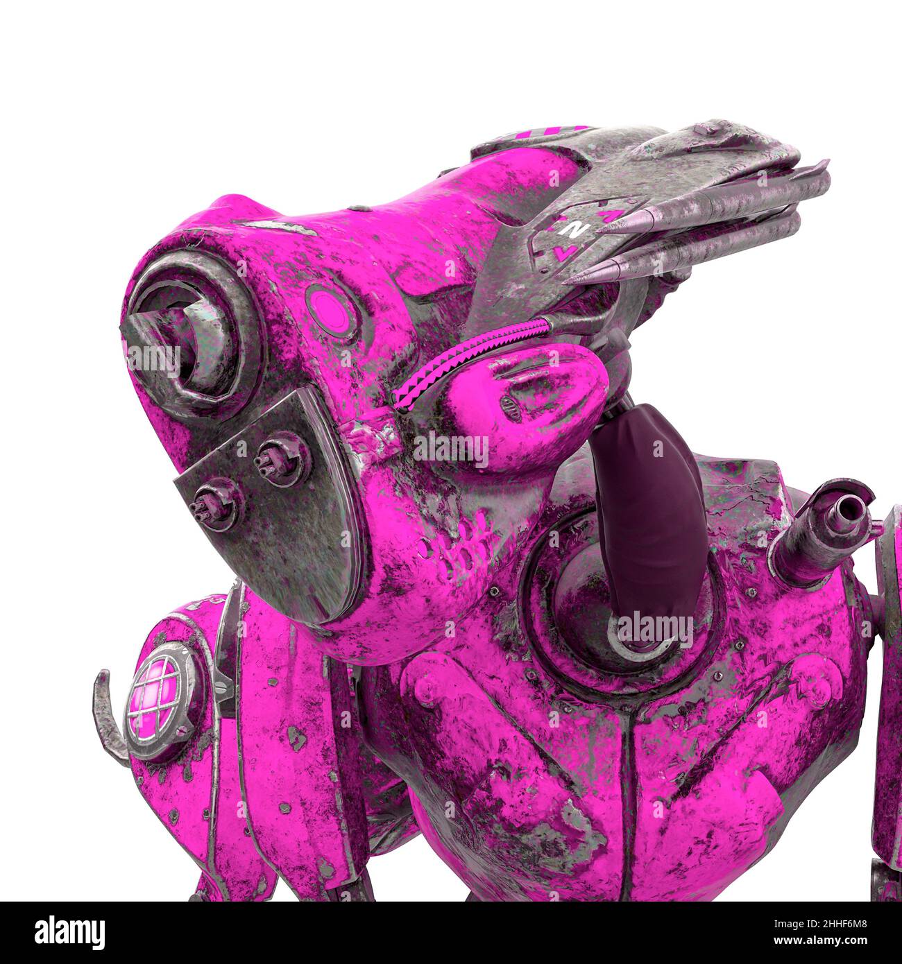 cyber watchman dog close up view, 3d illustration Stock Photo - Alamy