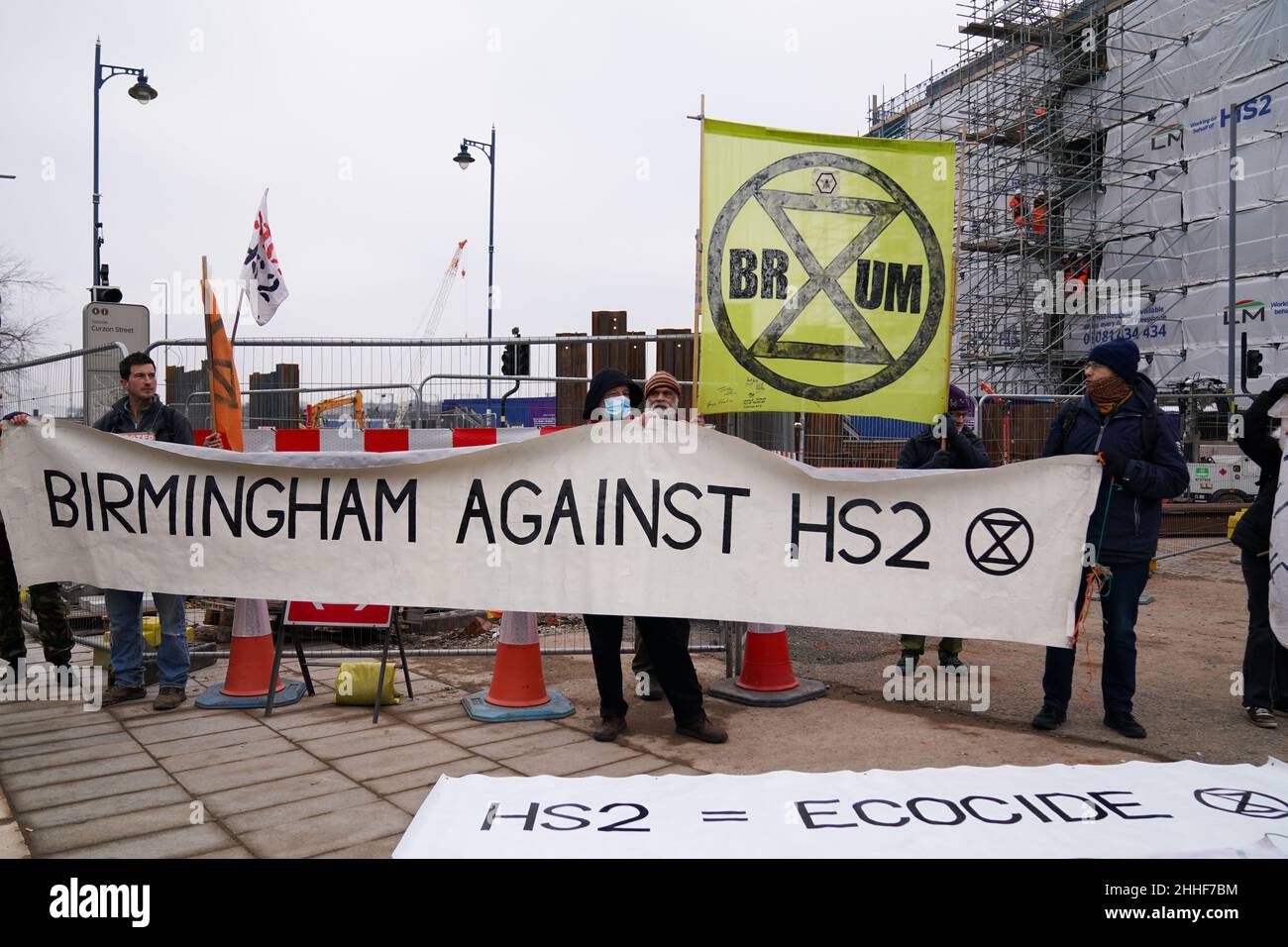 Environmental activists from Stop HS2 North and HS2 Rebellion protest ...