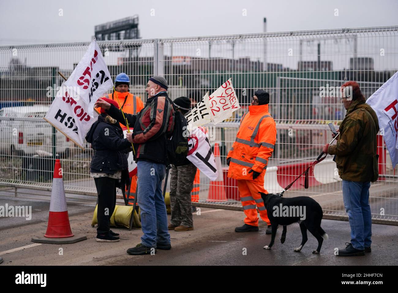 Environmental activists from Stop HS2 North and HS2 Rebellion protest ...