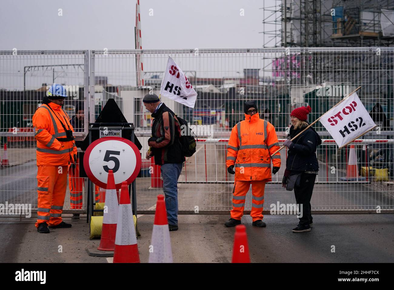 Environmental activists from Stop HS2 North and HS2 Rebellion protest ...