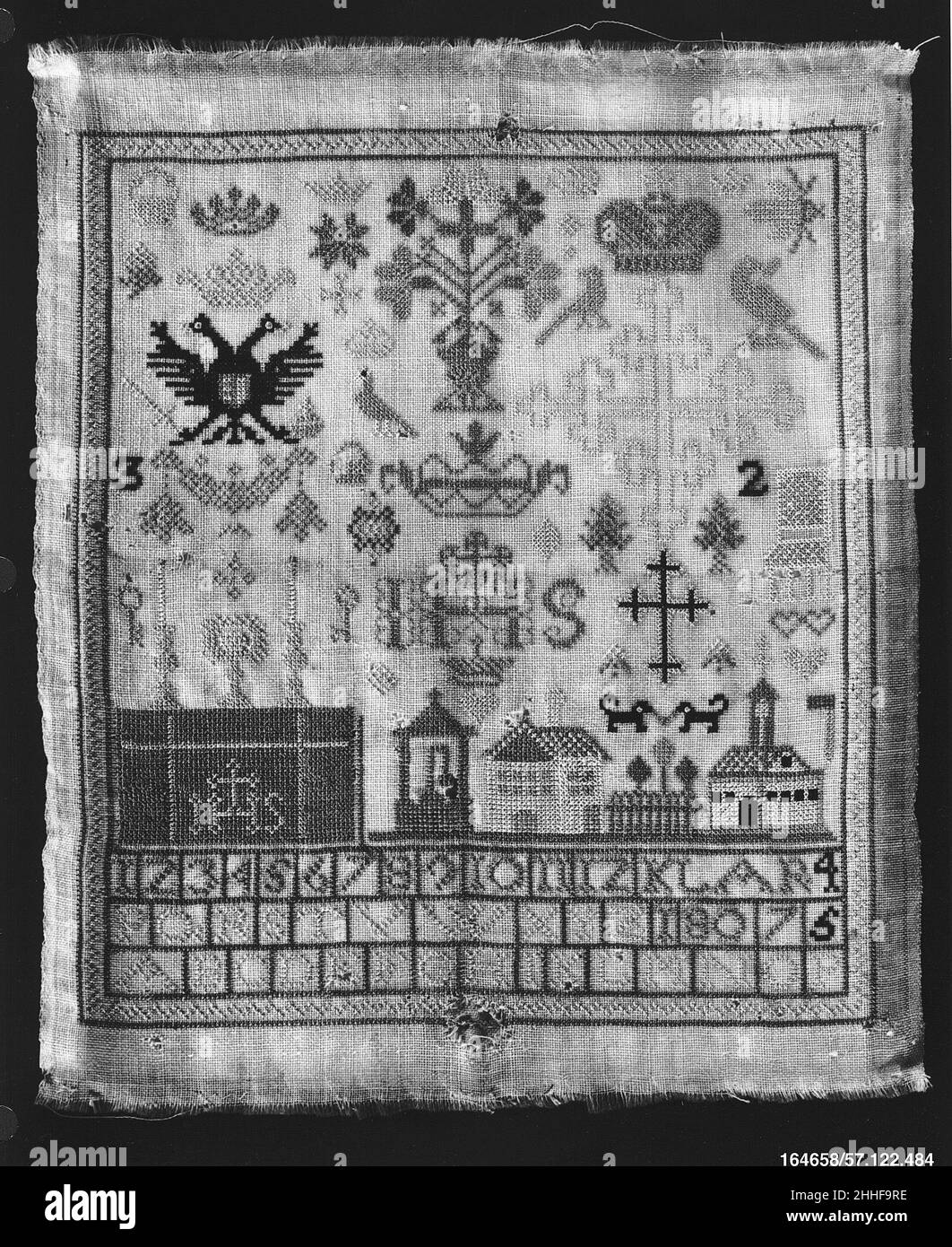 Sampler 1807 German. Sampler 228409 Stock Photo - Alamy