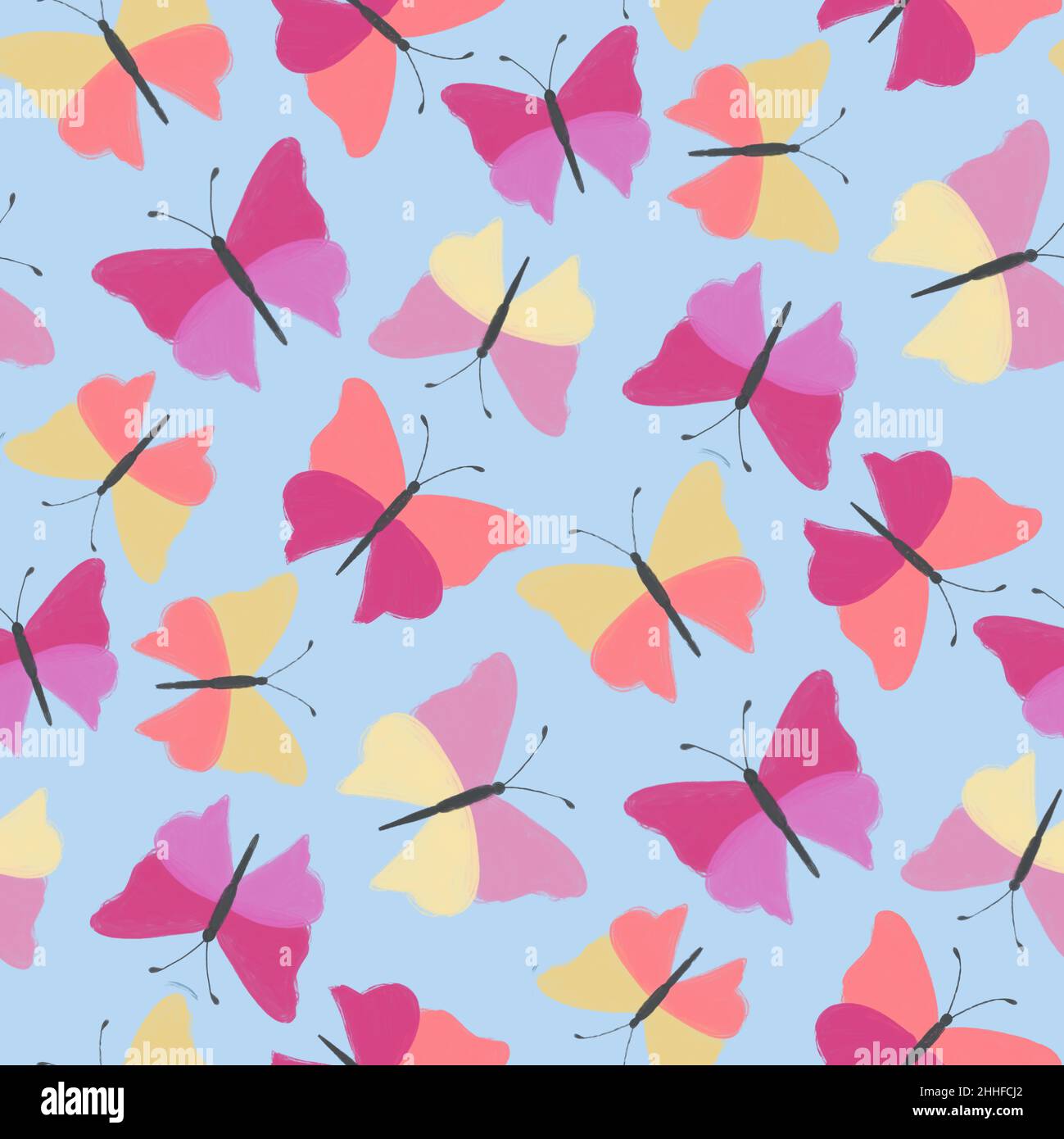 butterfly seamless repeat pattern design background. Random colorful ...