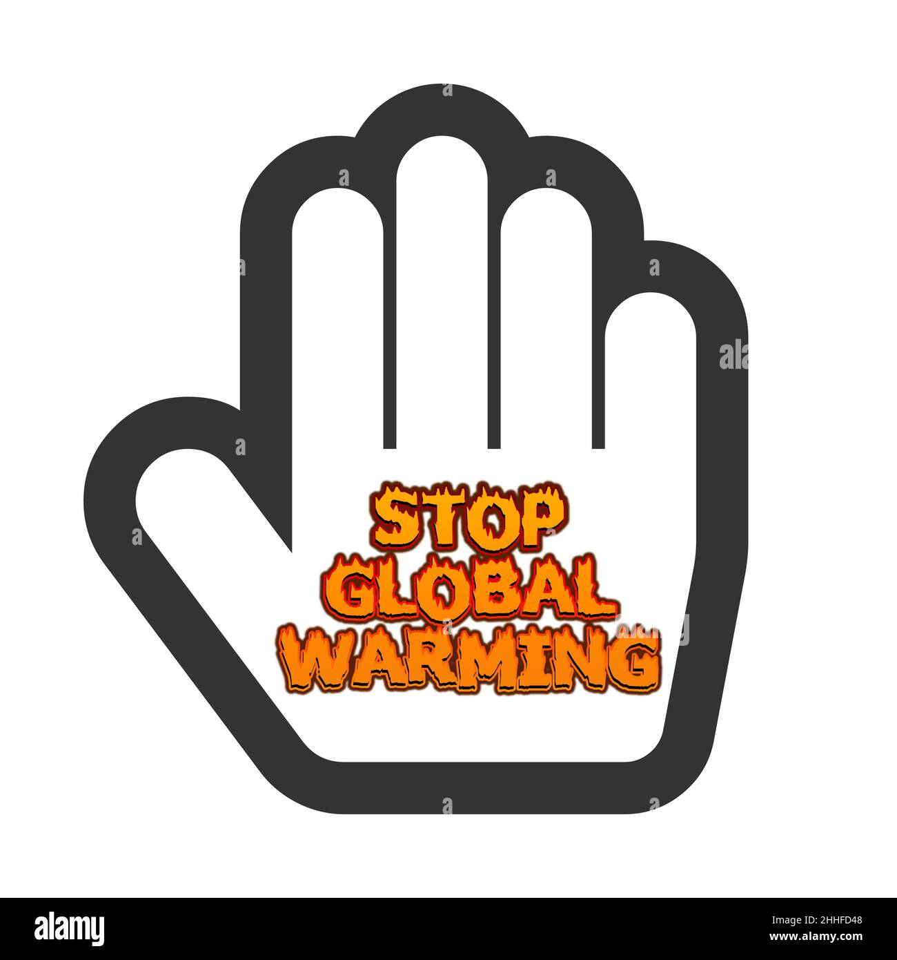 Stop global warming symbol icon Stock Photo - Alamy