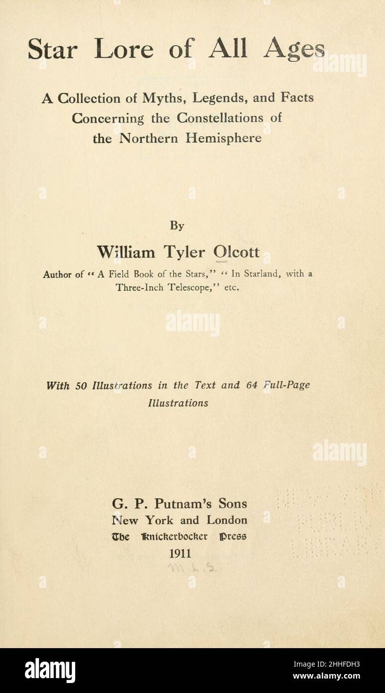 Star Lore Of All Ages (1911), 0013, title page Stock Photo - Alamy