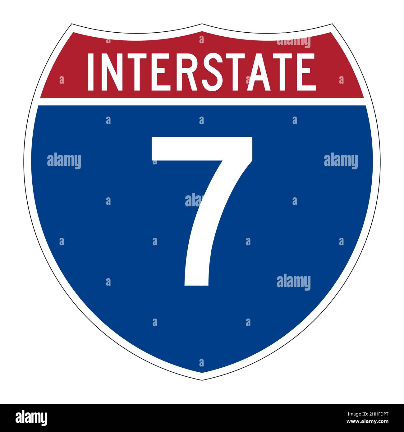 Interstate highway 7 road sign Stock Photo - Alamy