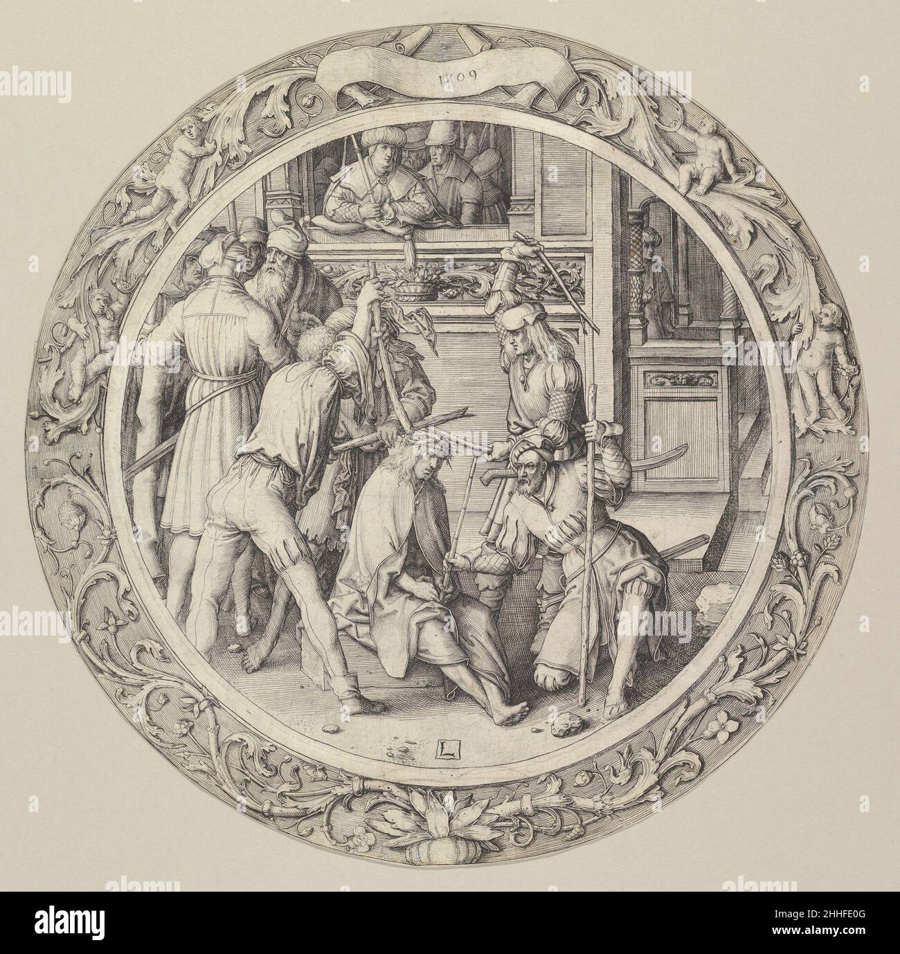 Christ Crowned with Thorns, from the Circular Passion 1509 Lucas van ...