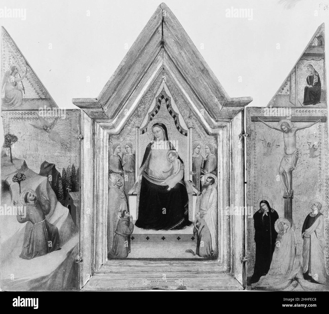 Madonna And Child Enthroned With Saints Workshop Of Bernardo Daddi