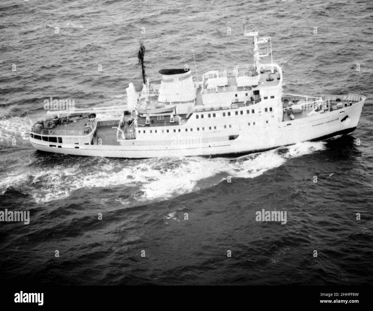 Starboard beam view of research ship and icebreaker Vladimir Kavraysky ...