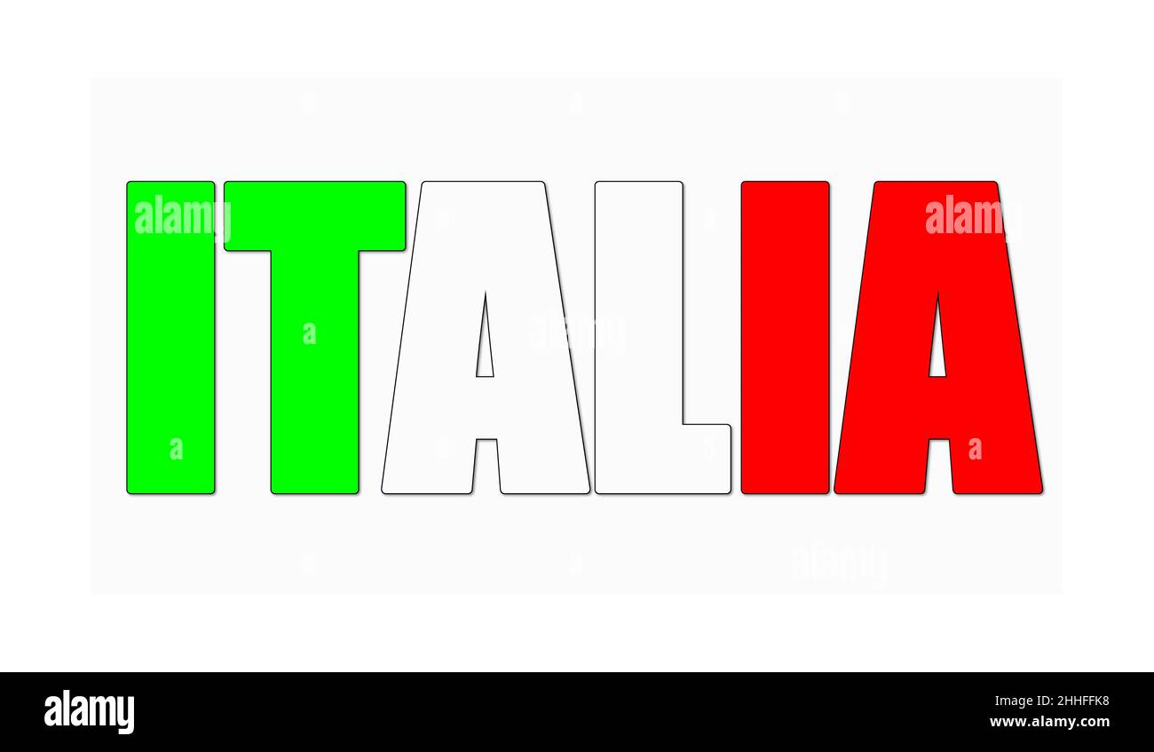 Italy symbol icon illustration called italia in italian language Stock ...