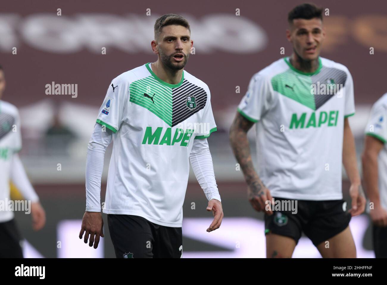 Turin, Italy. 23rd Jan, 2022. Domenico Berardi (U.S. Sassuolo) looks on ...