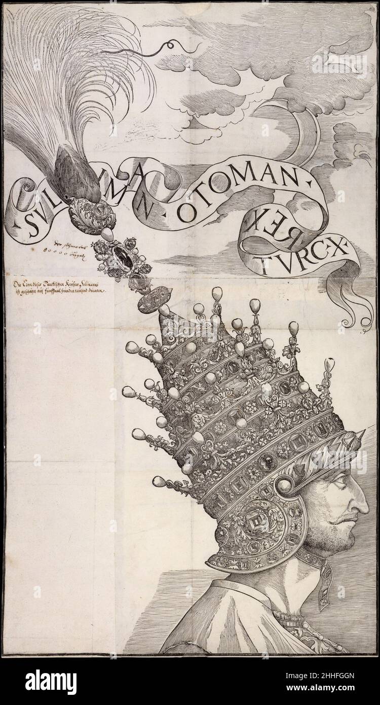Sultan Suleyman the Magnificent Wearing the Jewel-Studded Helmet ca ...
