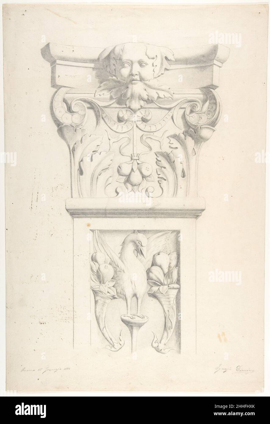 Drawing after a XVIth Century Marble Pilaster and Capital. 1886 Ignazio ...