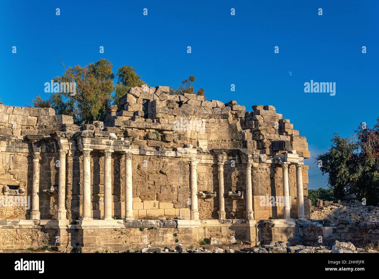ruins of the ancient Roman nymphaeum - a sacred artificial grotto with ...