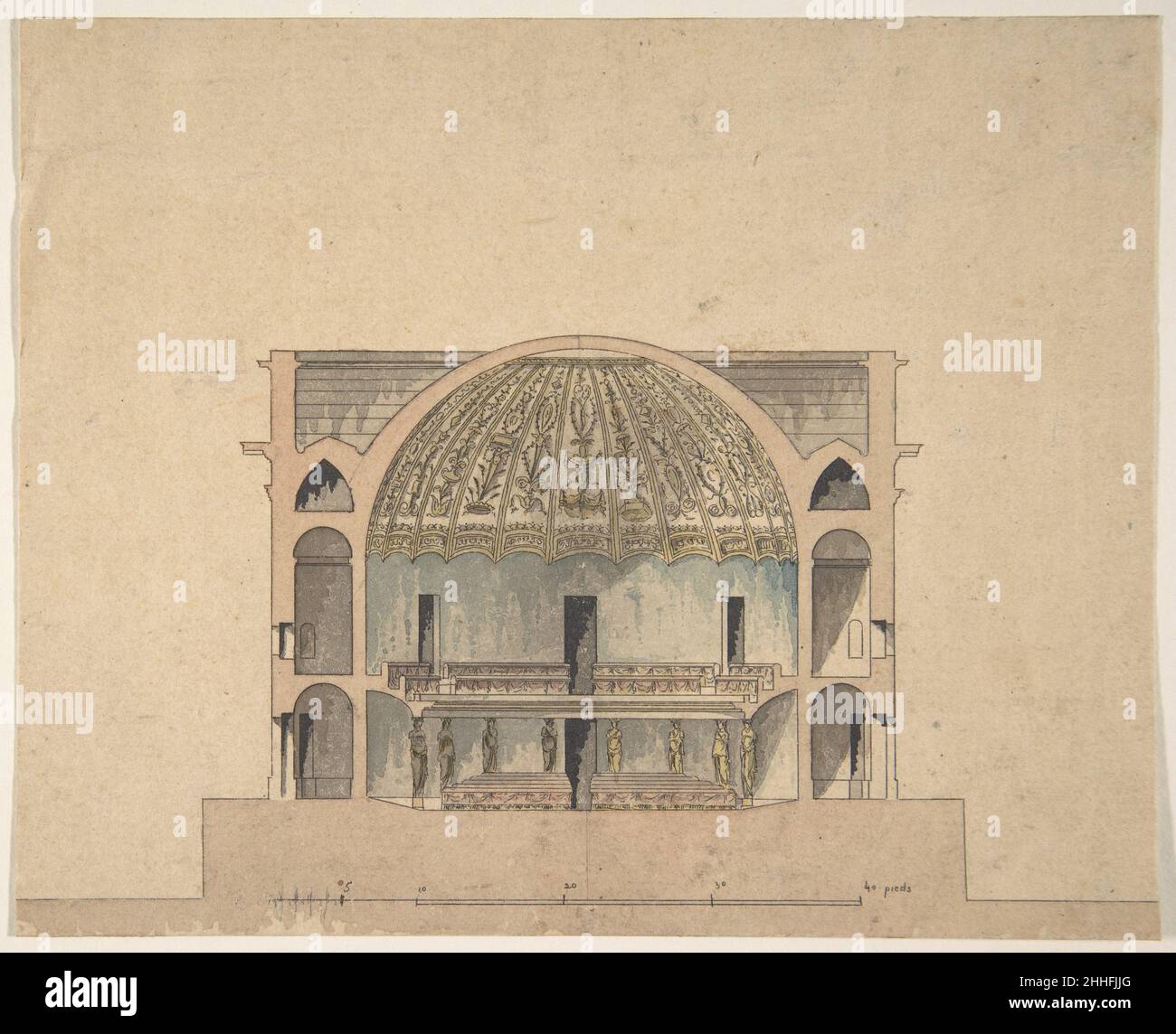 Design for the Interior Elevation of a Theater ca. 1800 Anonymous ...
