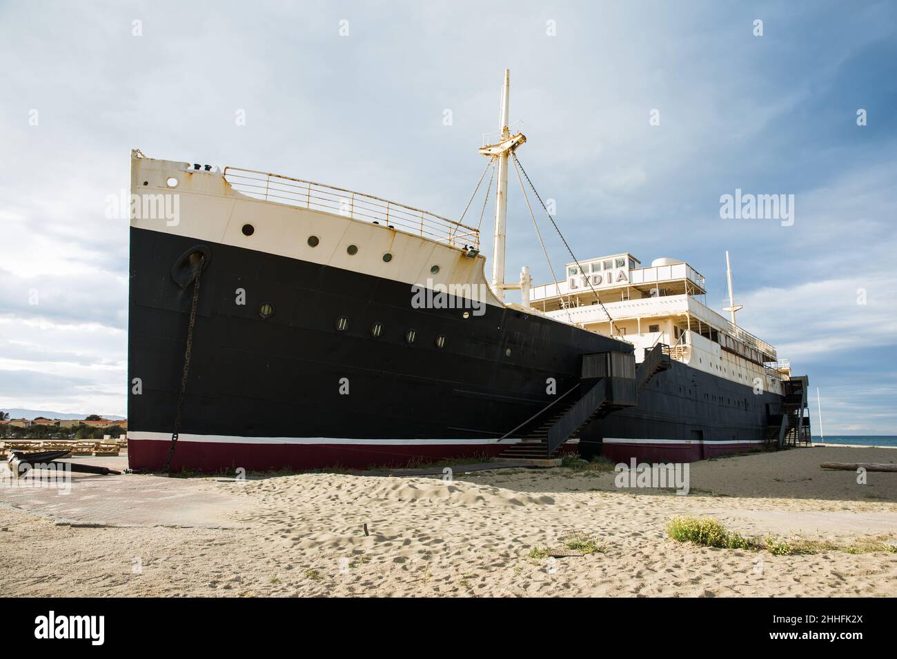 Side View of the Lydia Cruise Ship Front in Le Barcarès France Stock ...