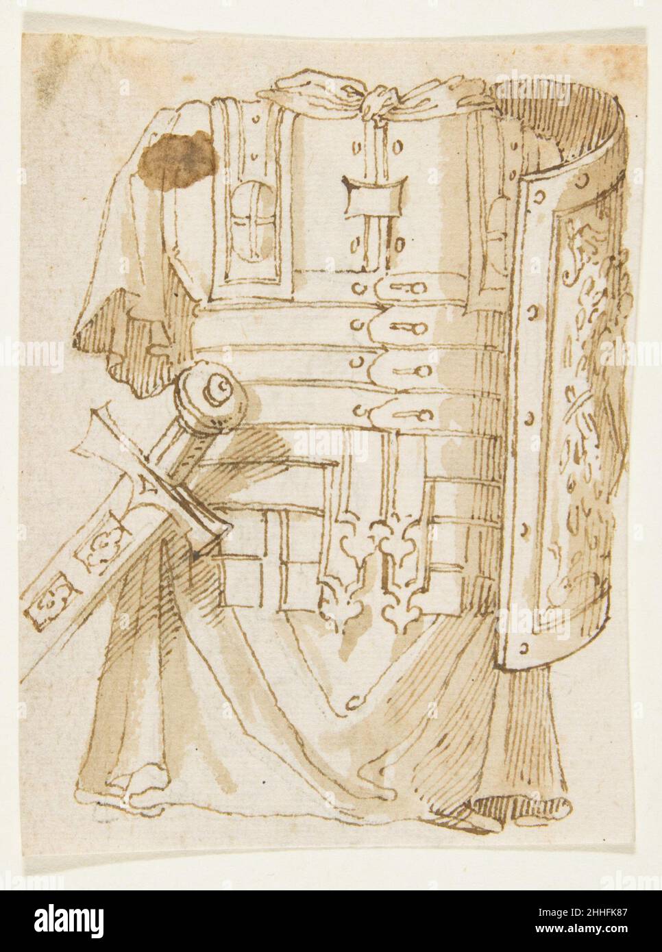 recto: Drawing after Antique Armor; verso: Drawing of an Architectural ...