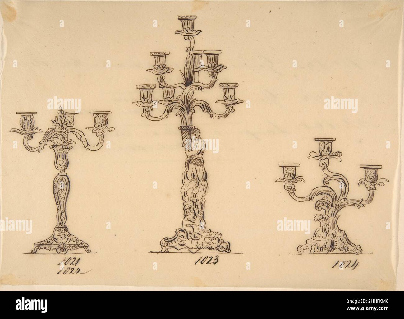 Designs for Three Candelabras 19th century Anonymous, French, 19th ...