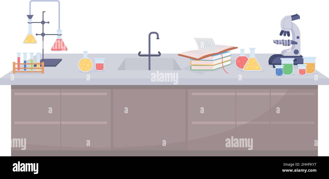 Laboratory desk semi flat color vector item Stock Vector Image & Art ...