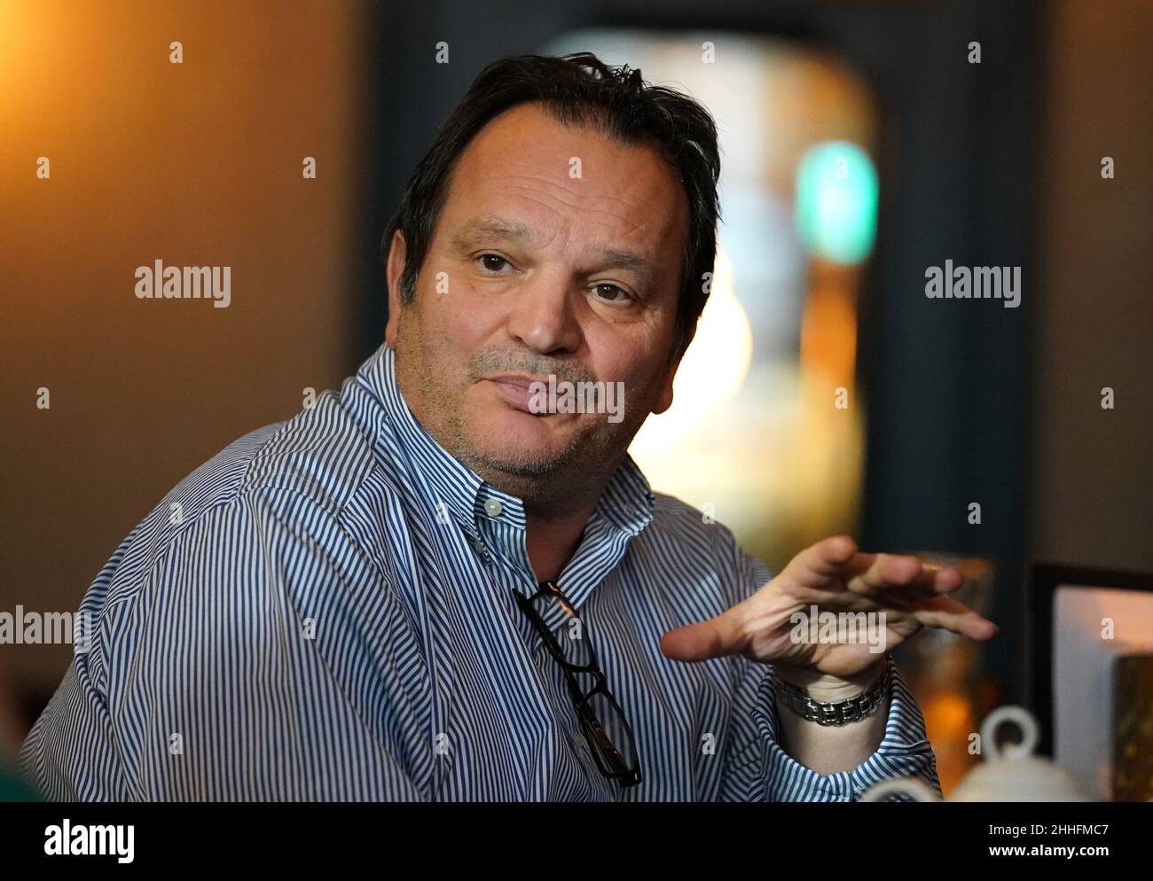 Mario Gizzi Director of DiMaggios Restaurant Group during a meeting ...