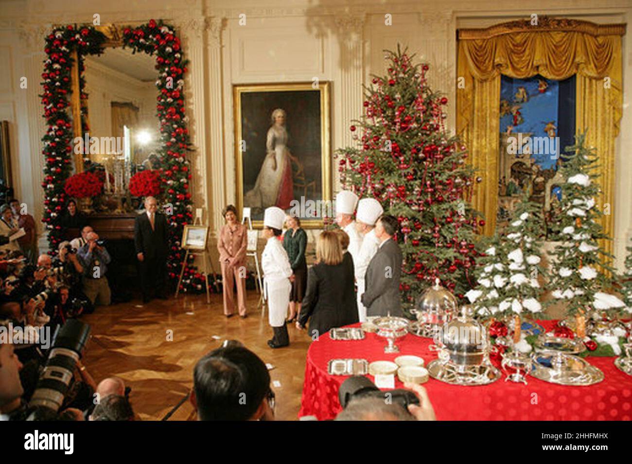 State Dining Room Christmas reception 2006 Stock Photo - Alamy