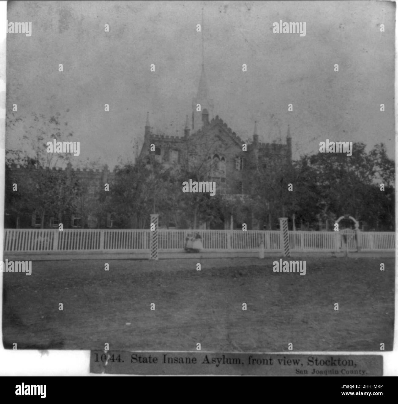 State Insane Asylum, front view, Stockton, San Joaquin County Stock ...