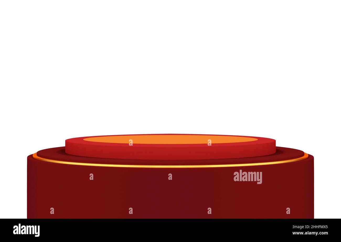 red circle stage podium on white background,3D illustration Stock Photo ...