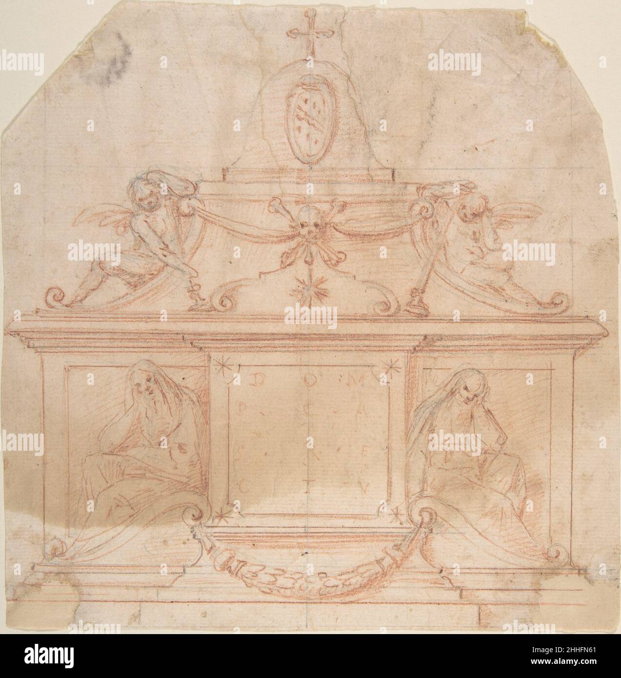 Tomb Monument with Crucifix and Coat of Arms 17th century Anonymous ...