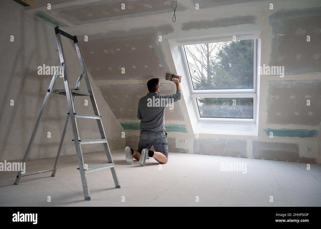 Plaster wall building under reconstruction hi-res stock photography and images - Alamy