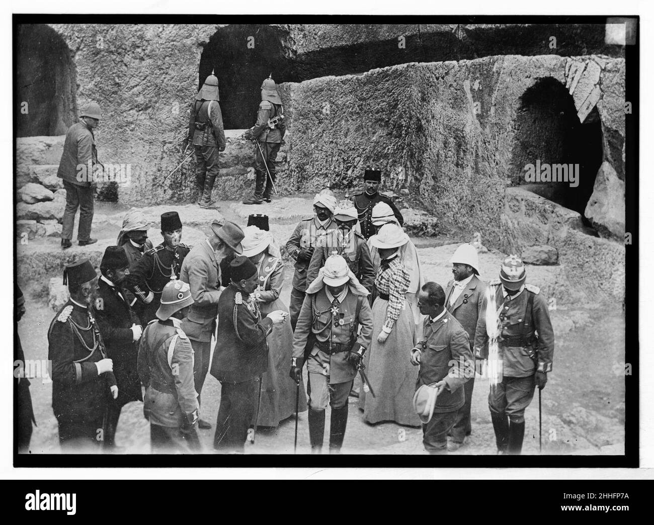 State visit to Jerusalem of Wilhelm II of Germany in 1898. Close-up of ...