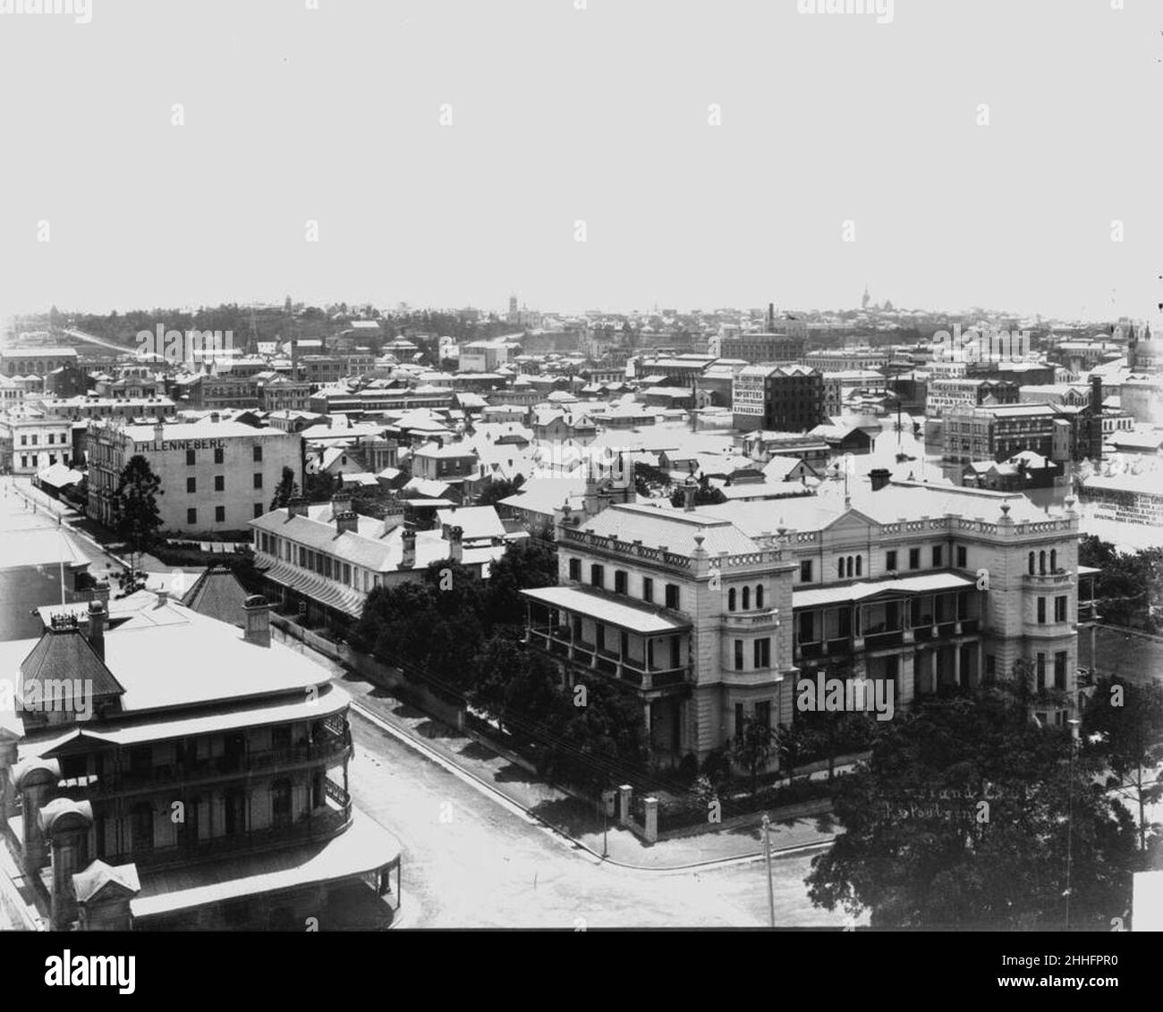 View over Brisbane during the floods of 1893 Stock Photo - Alamy