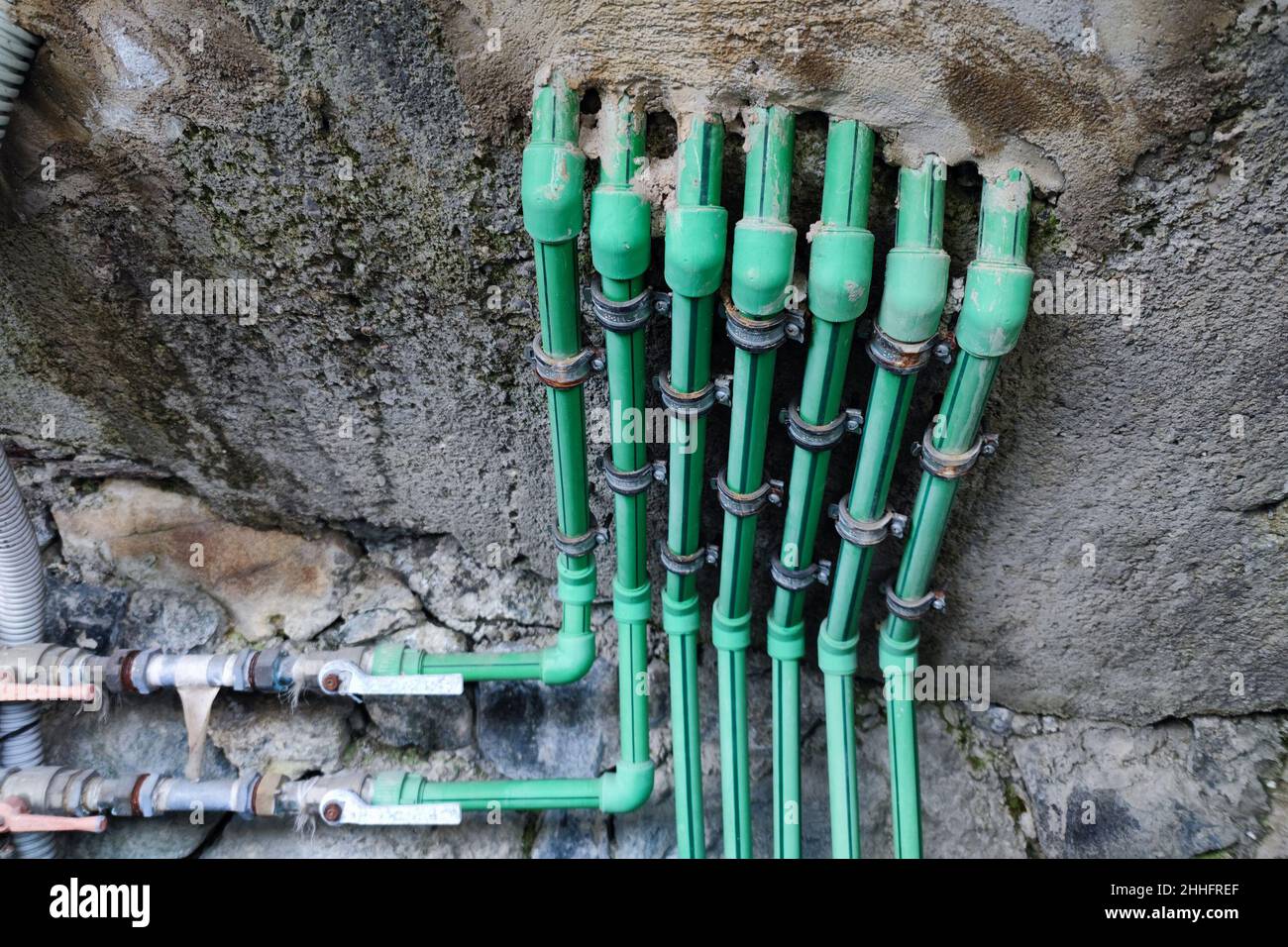 Many different pipelines together pipe view Stock Photo - Alamy