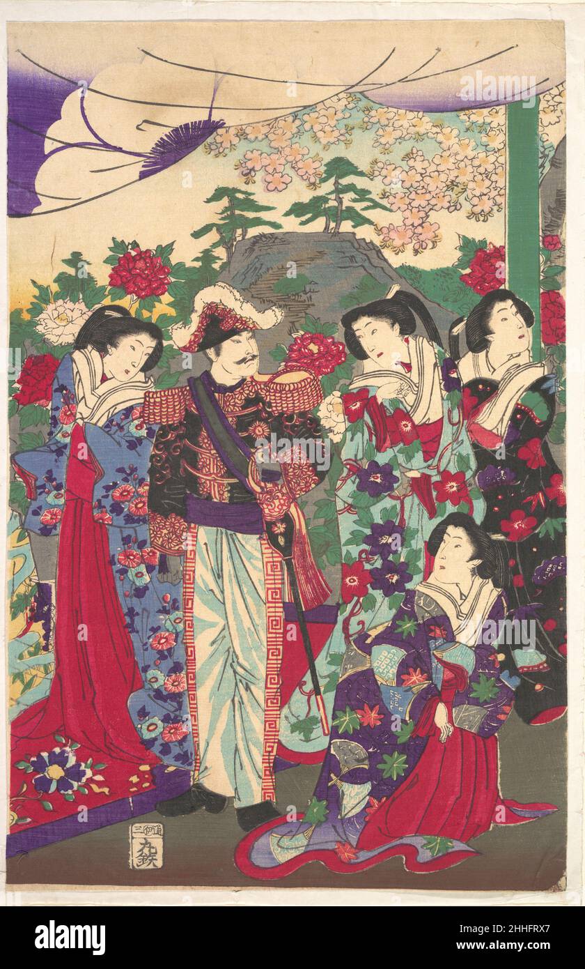 Emperor among Court Ladies ca. 1880 Attributed to Yōshū (Hashimoto ...