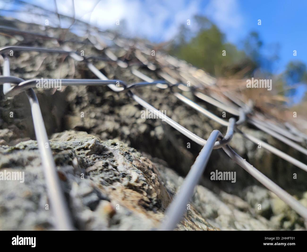 Steel net at slope hill for road protection hi-res stock photography ...