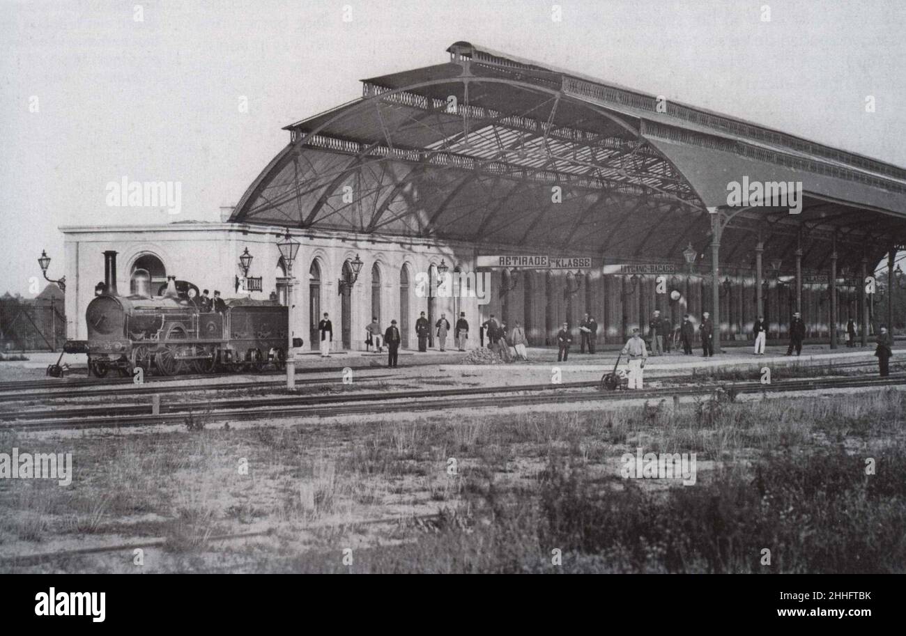 Station Zwolle 1868 Stock Photo - Alamy