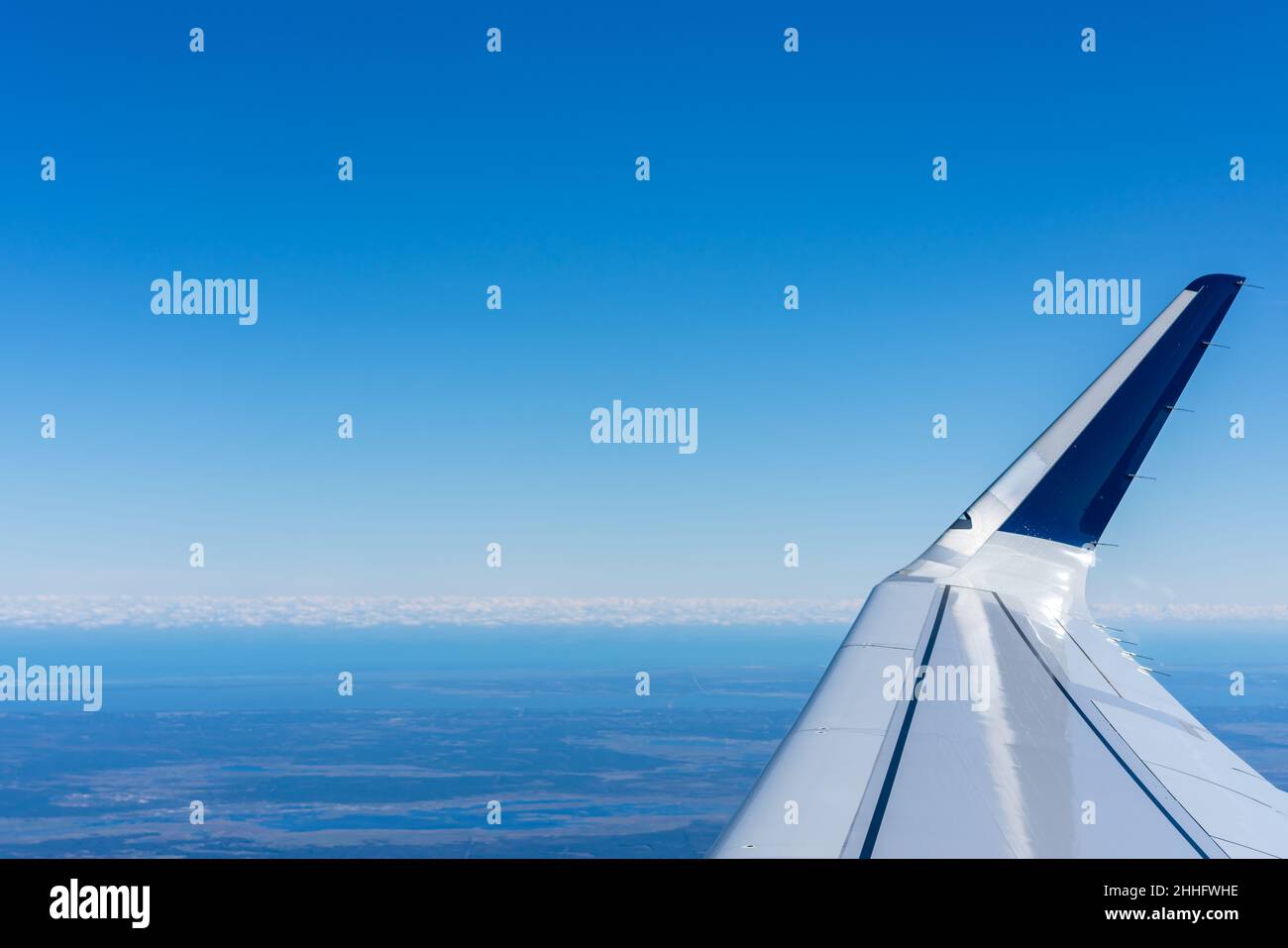 Background of Airplane wing over Orlando, Florida, United States of ...