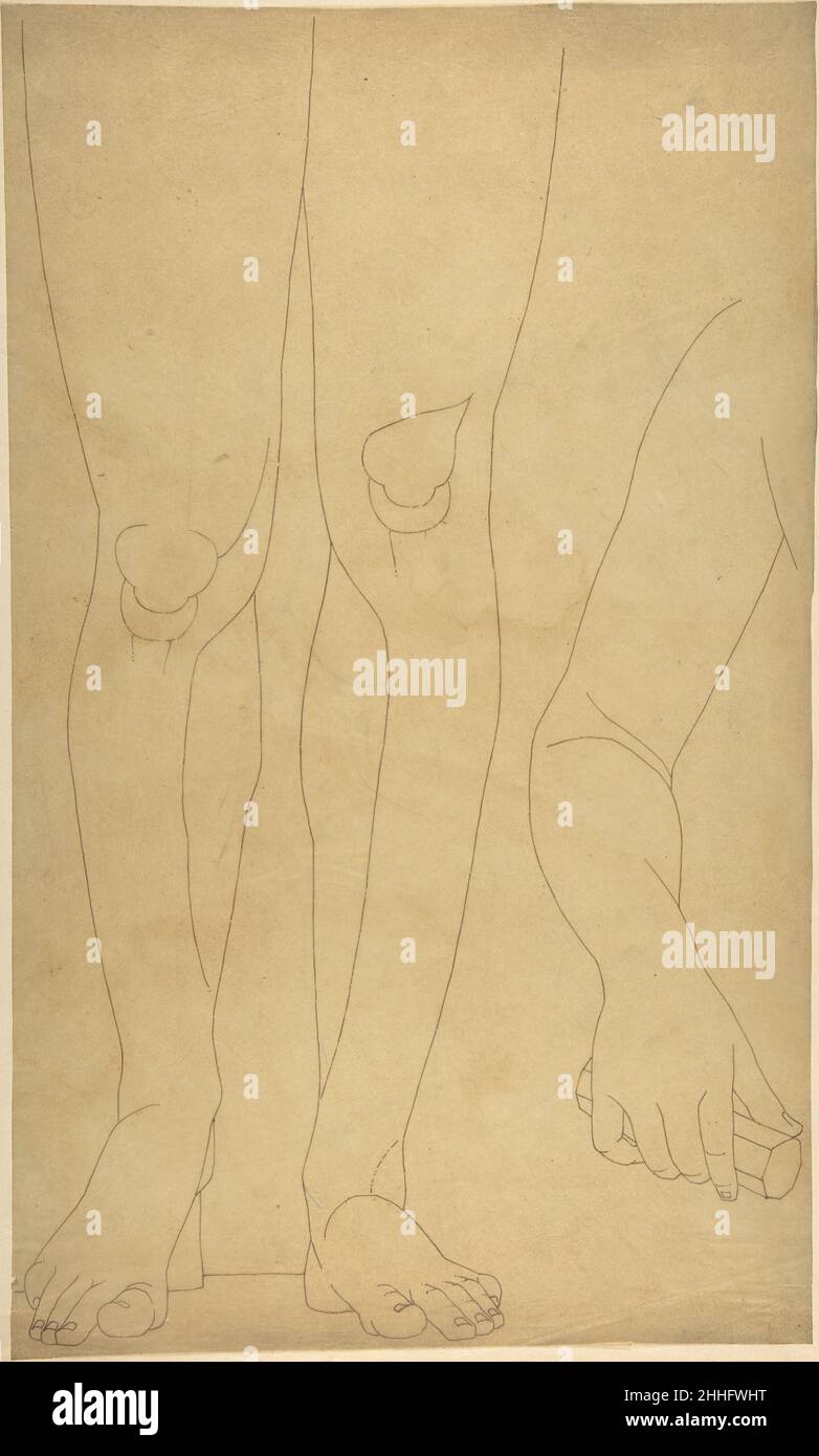 Study of Lower Legs and an Arm early to mid-19th century William Pitts ...