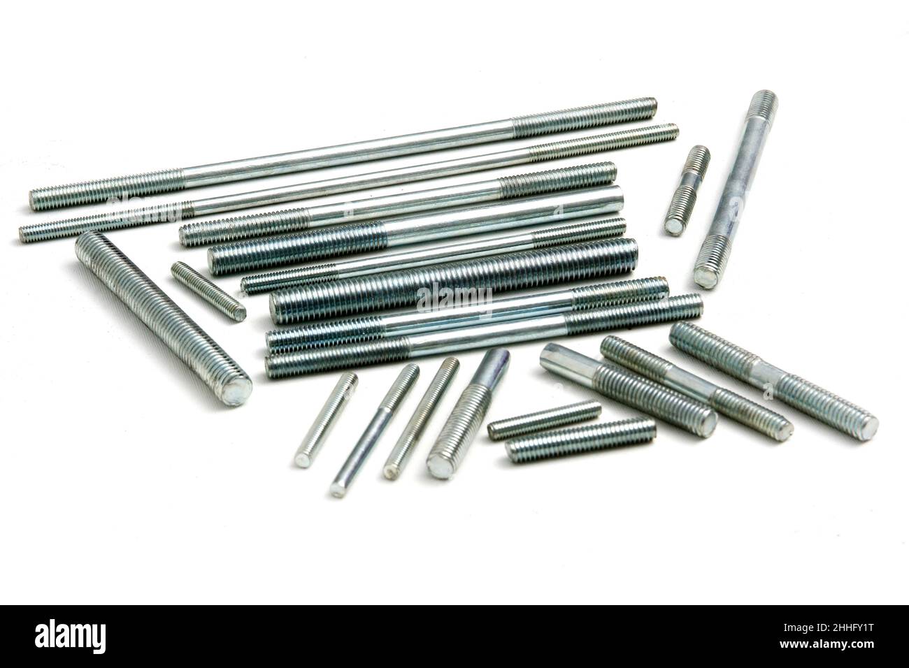 Newly manufactured large screws. Close up Stock Photo - Alamy